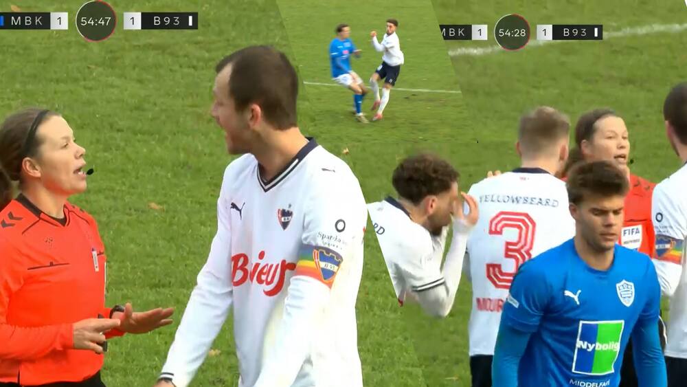 Video | Se her: B.93 raser over kontroversielt rødt kort | Bold